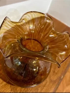 Vietri | Accents | Vietri Hibiscus Glass Amber Tortoiseshell Small ...